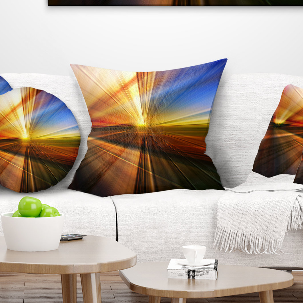 Design Art Rays of Speed Reflection - Abstract Printed Pillow | Wayfair