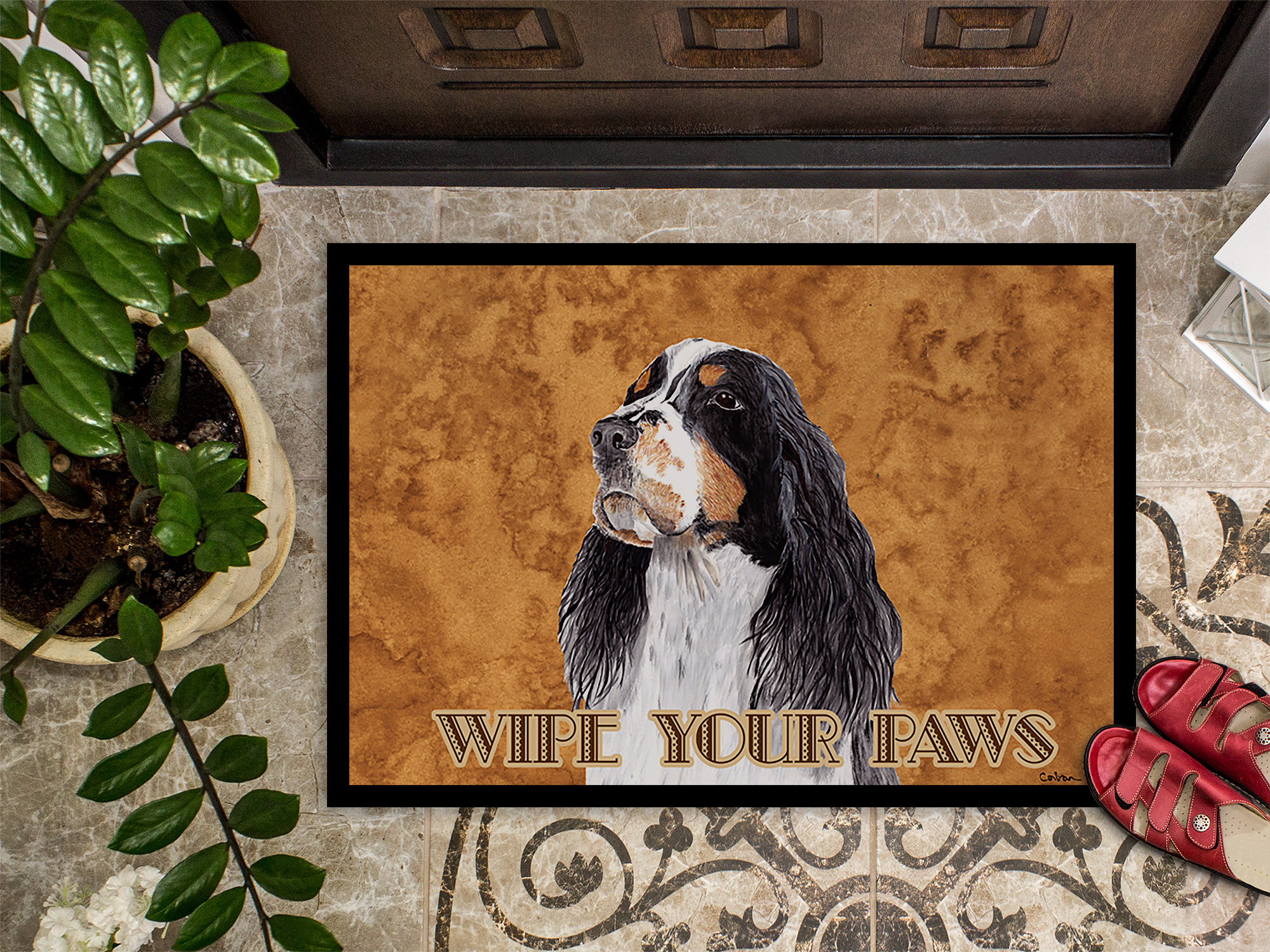 Caroline's Treasures Springer Spaniel Non-Slip Indoor Door Mat | Wayfair