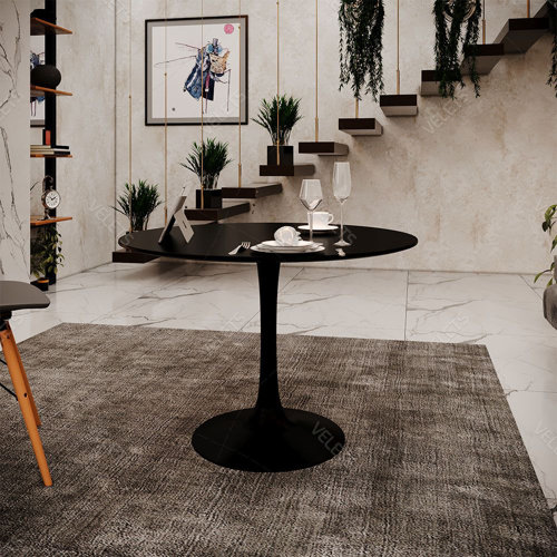 Black Round Kitchen & Dining Tables You'll Love | Wayfair