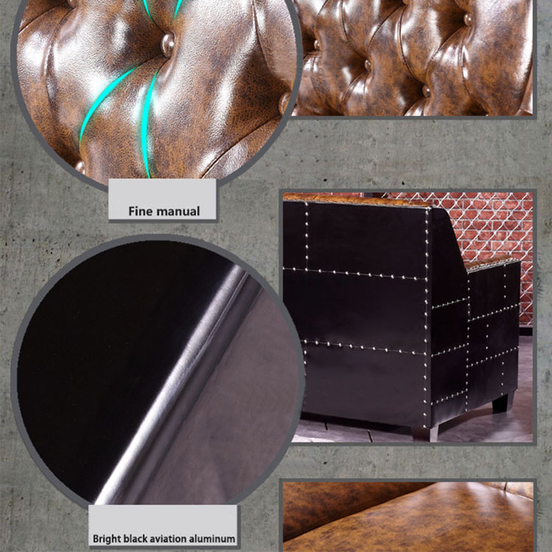 Jes Design Industrial Retro Casual Rivet Sofa 33.46'' Sofa | Wayfair