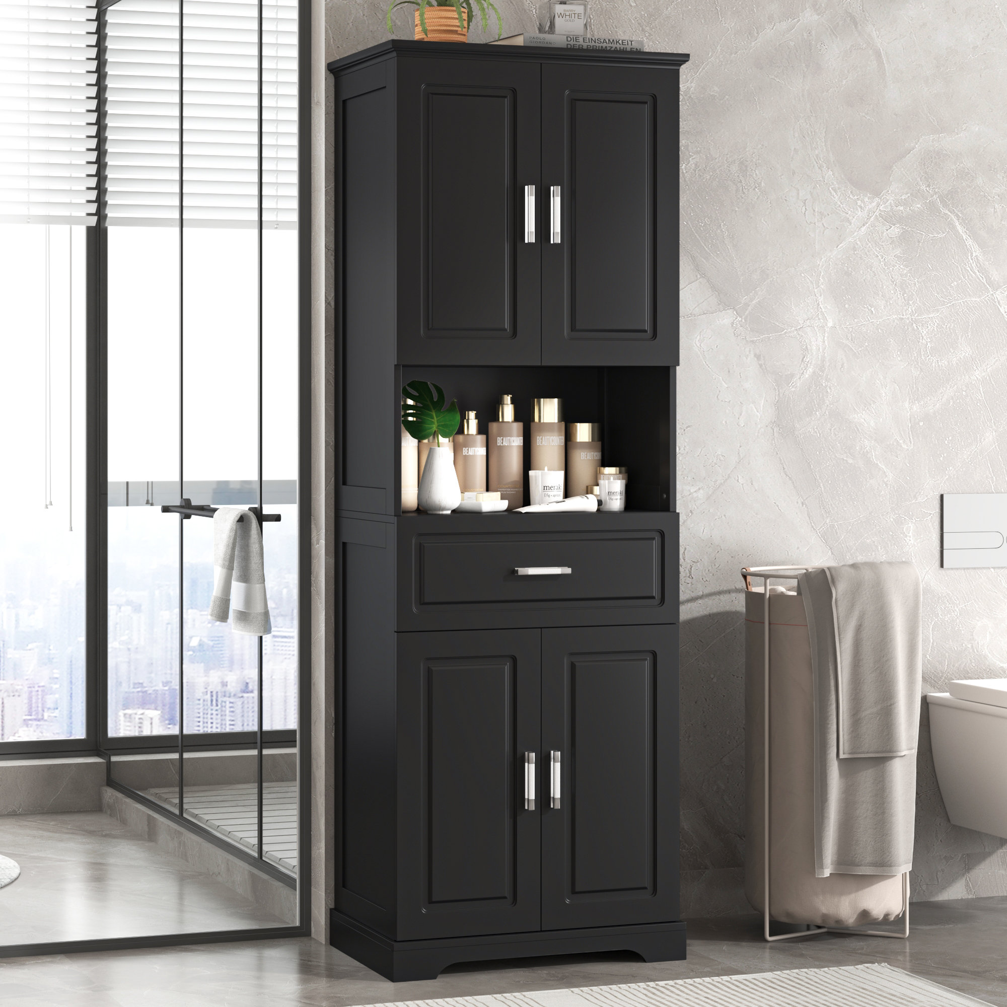 Red Barrel Studio® Freestanding Bathroom Cabinet With Multiple Storage ...