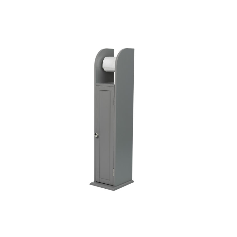 Highland Dunes Free Standing Toilet Roll Holder Bathroom Unit Grey ...