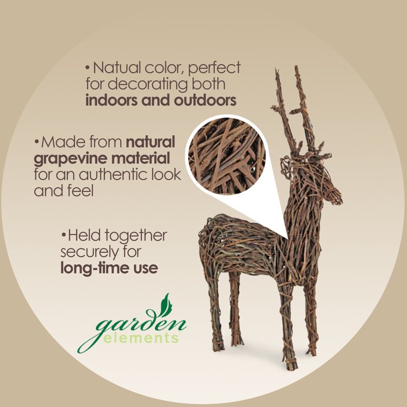 The Holiday Aisle® Grapevine Outdoor Christmas Decoration Garden Statue ...