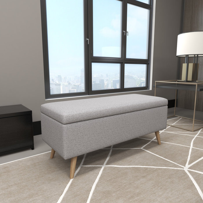 George Oliver Padillo Polyester Blend Upholstered Storage Bench ...