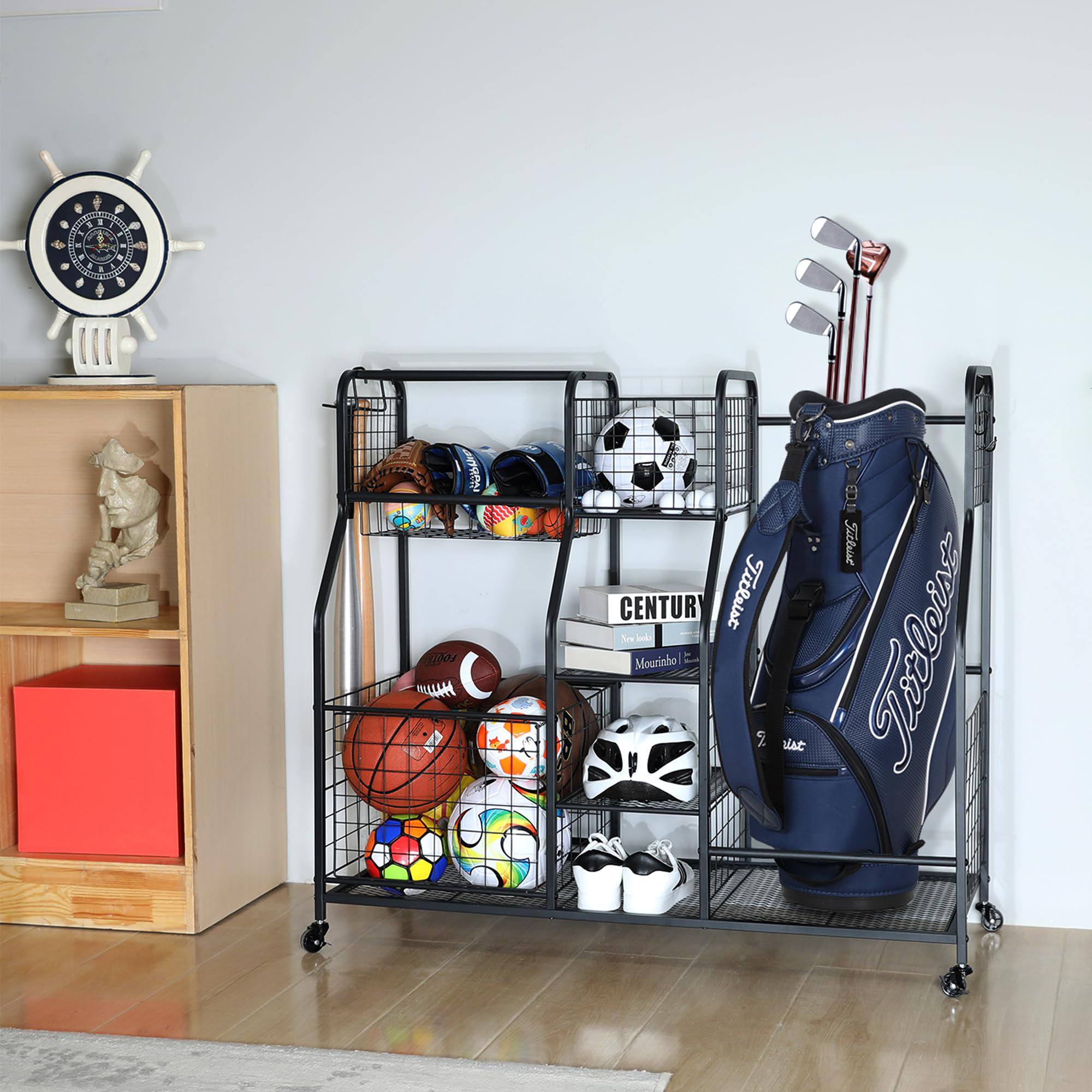 Rebrilliant Garage Organizers And Storage With Hooks, Movable Ball ...