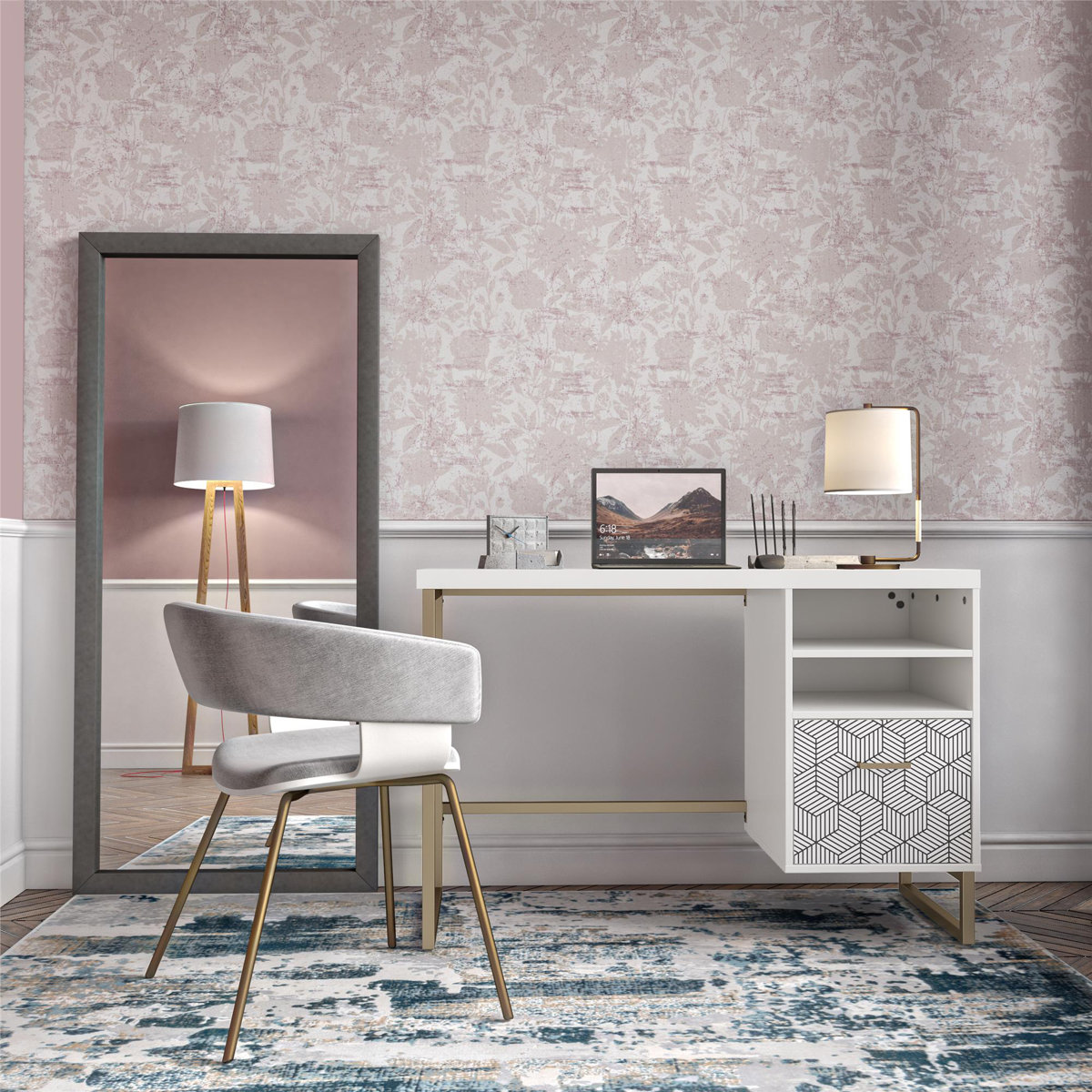 CosmoLiving by Cosmopolitan Scarlett Desk & Reviews | Wayfair