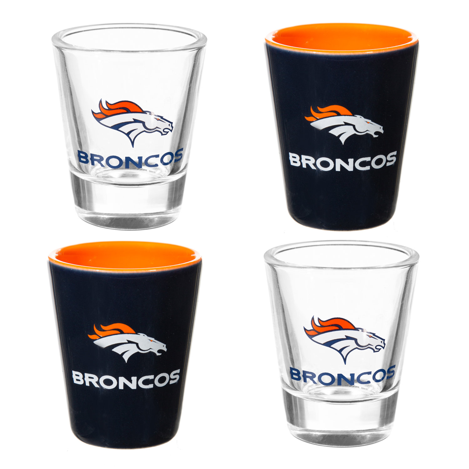 Evergreen Enterprises, Inc 4-Piece Ceramic and Glass 2oz. Cup Set ...