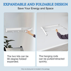 Rebrilliant Foldable Wall-Mounted Drying Rack & Reviews | Wayfair