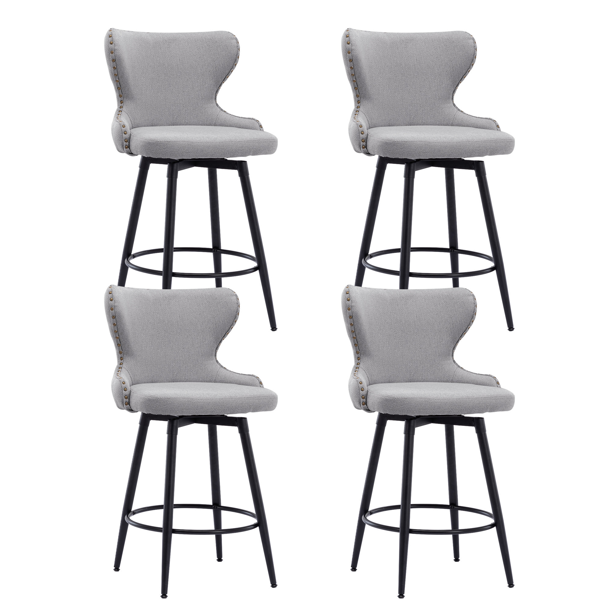 Corrigan Studio® Lama Swivel Counter & Bar Stool with Wingback and ...
