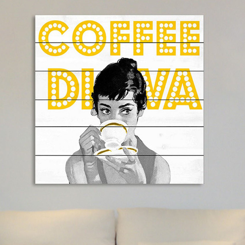 Marmont Hill 'Coffee Diva' Graphic Art Print on Wood | Wayfair