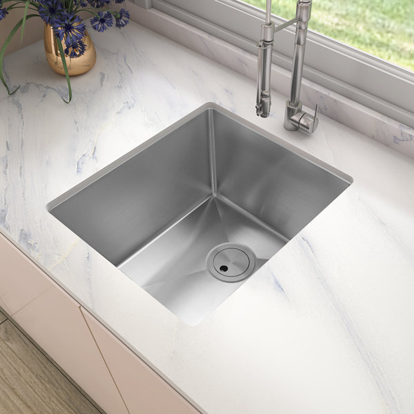 Sinber 16" x 18" Undermount Single Bowl Kitchen Sink with 18 Gauge 304 ...