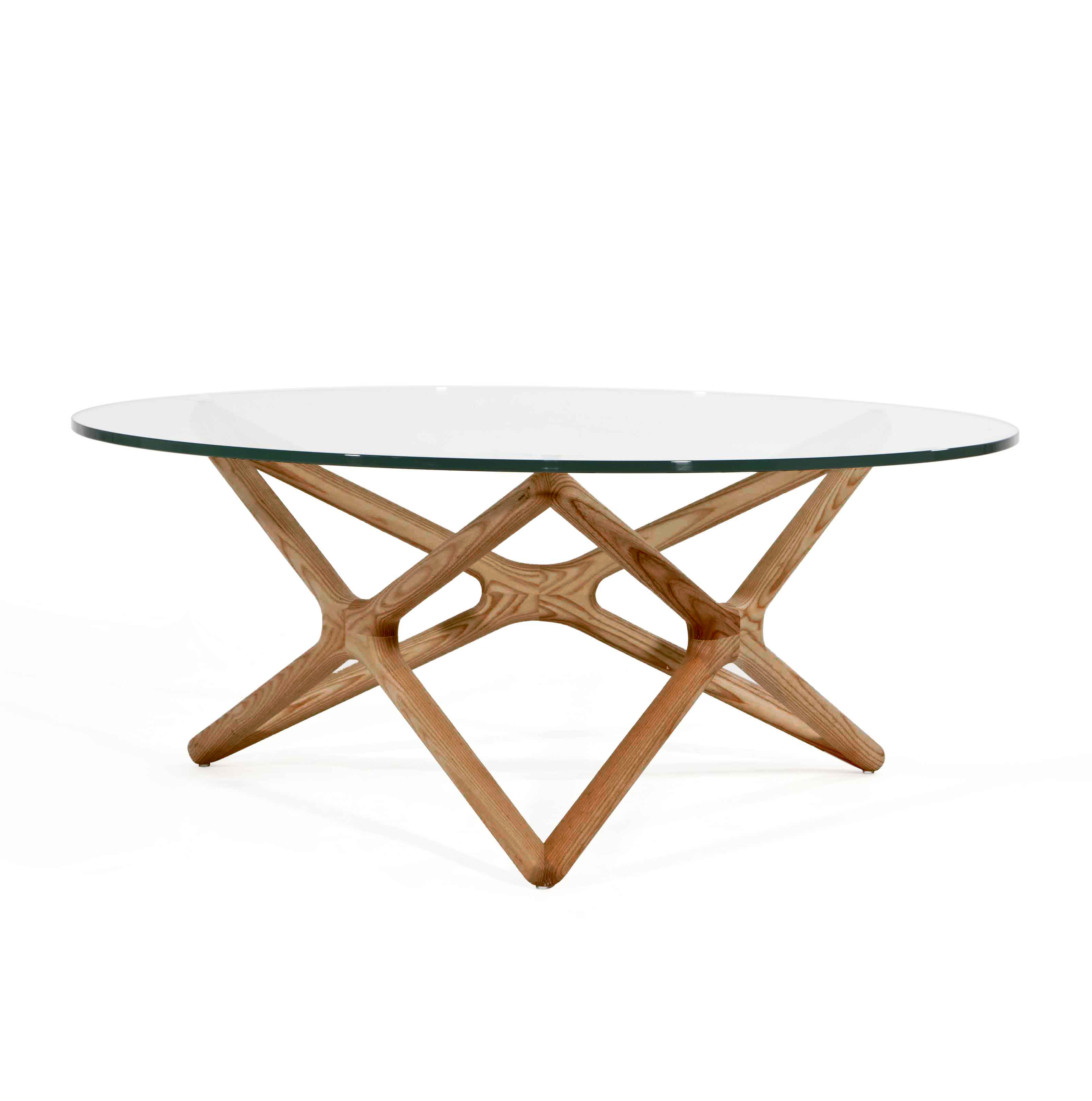 Mobital Quasar Coffee Table with Glass Top and Ash Stained Walnut Wood ...
