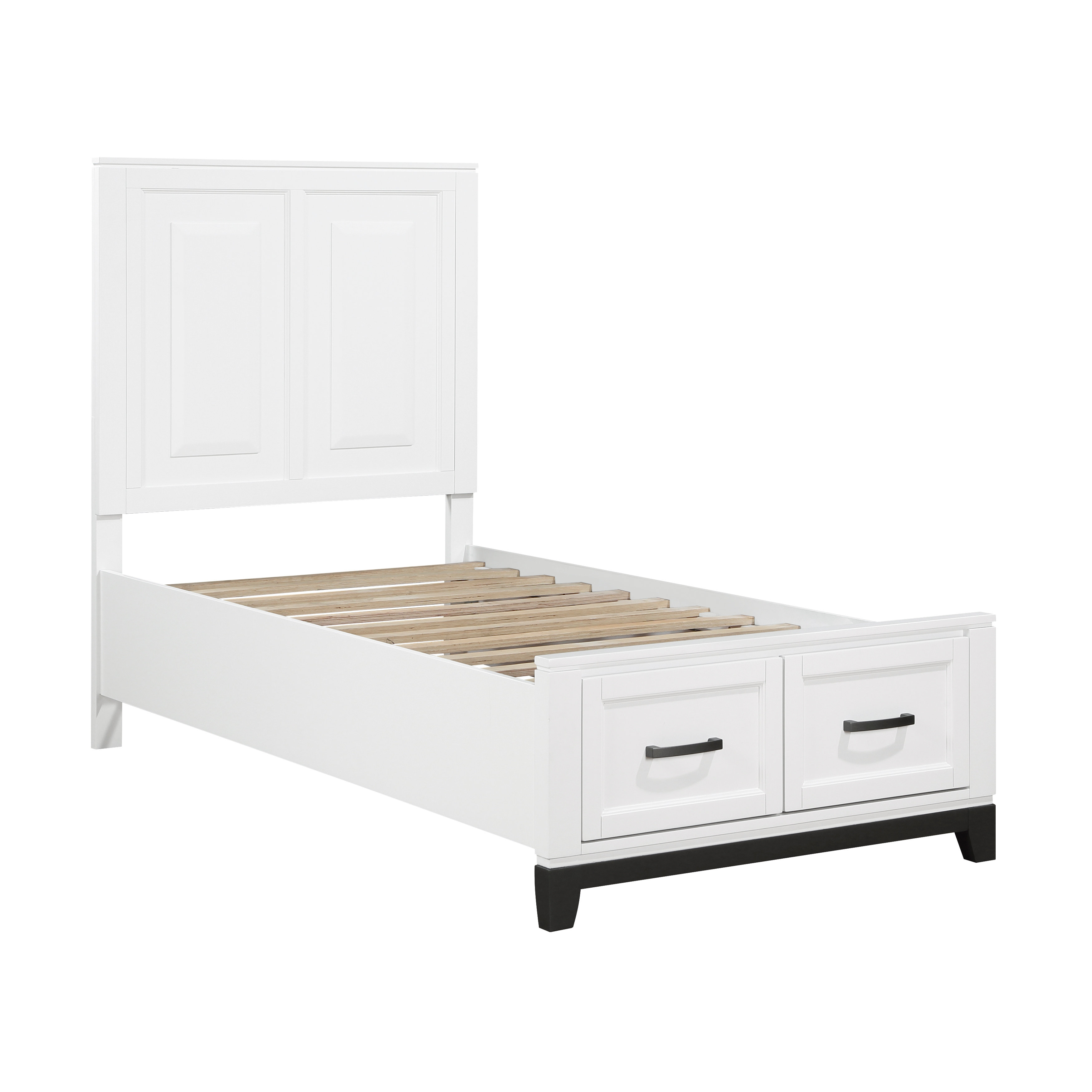 Red Barrel Studio® White Finish Platform Bed With Storage Drawers ...