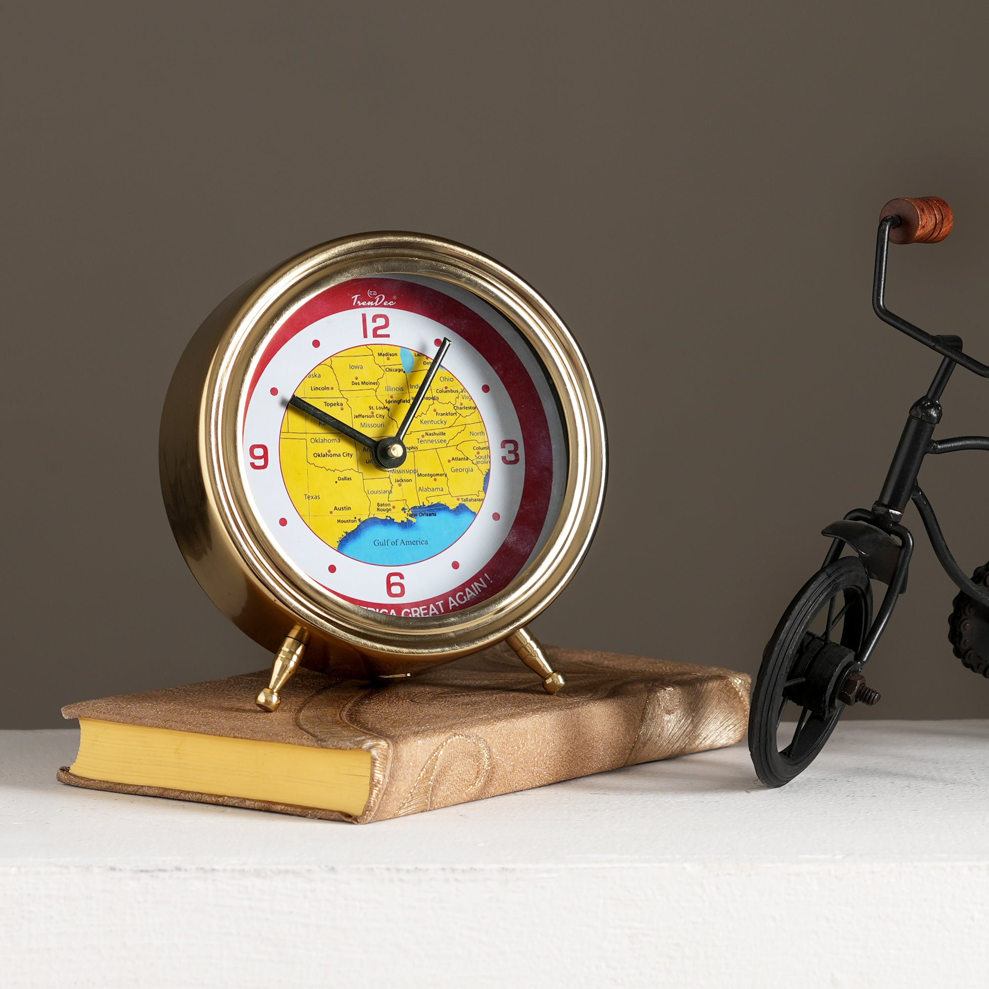 Charlton Home Decorative & Classic Desk Clock with MAGA Theme For Home ...