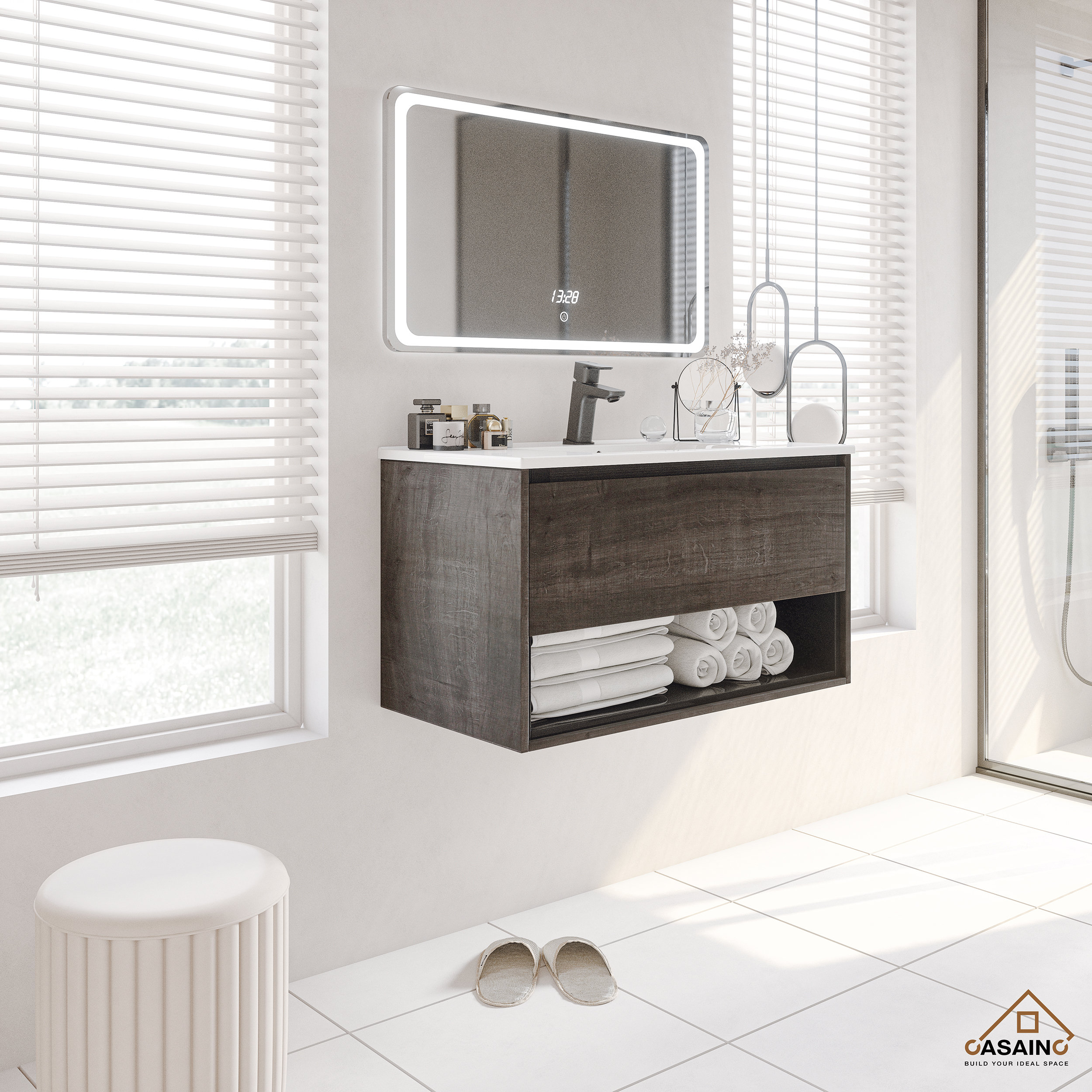 CASAINC 40'' Single Bathroom Vanity with Engineered Stone Top | Wayfair