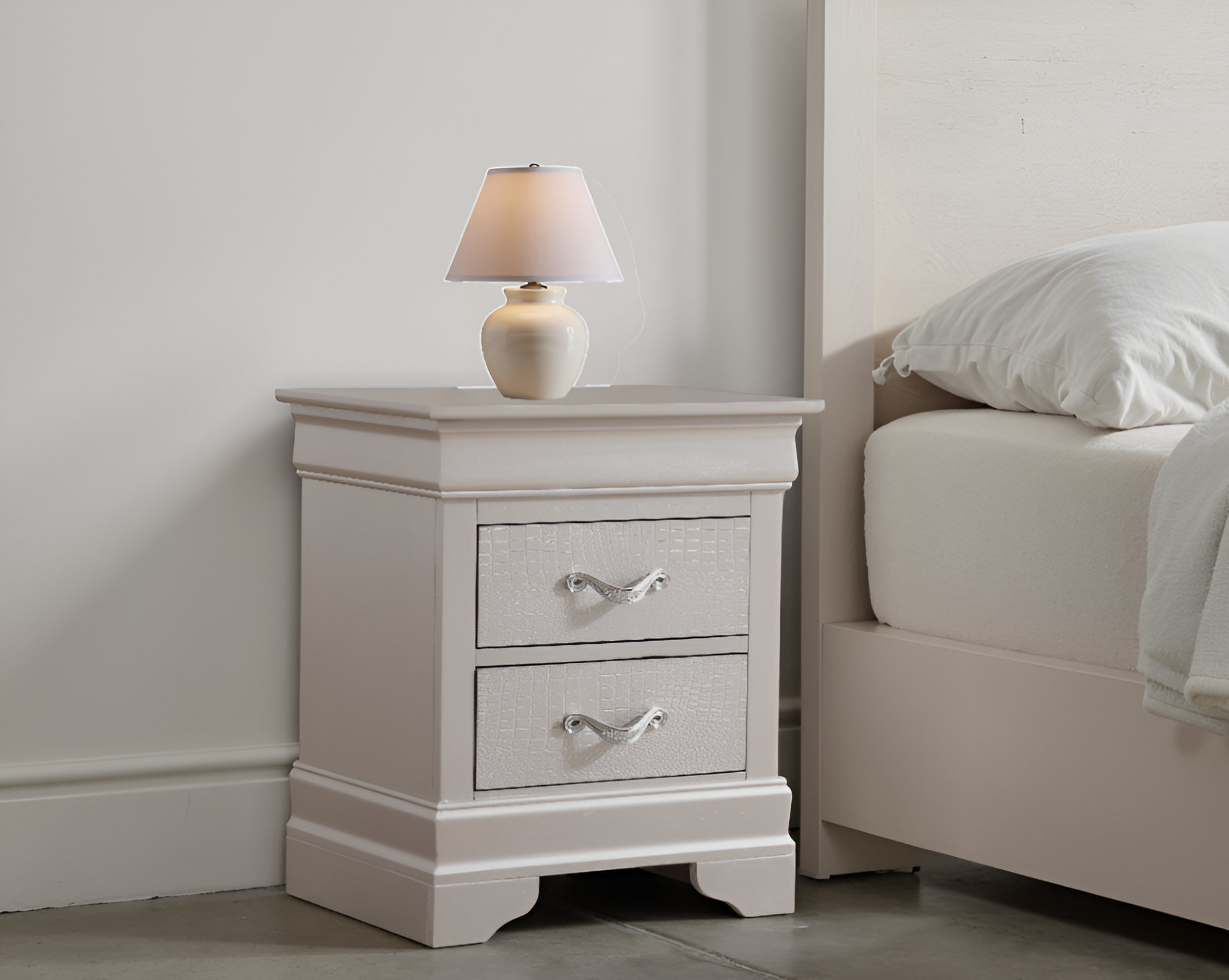 Lark Manor™ Eslov White Pearl Nightstand - Wayfair Canada