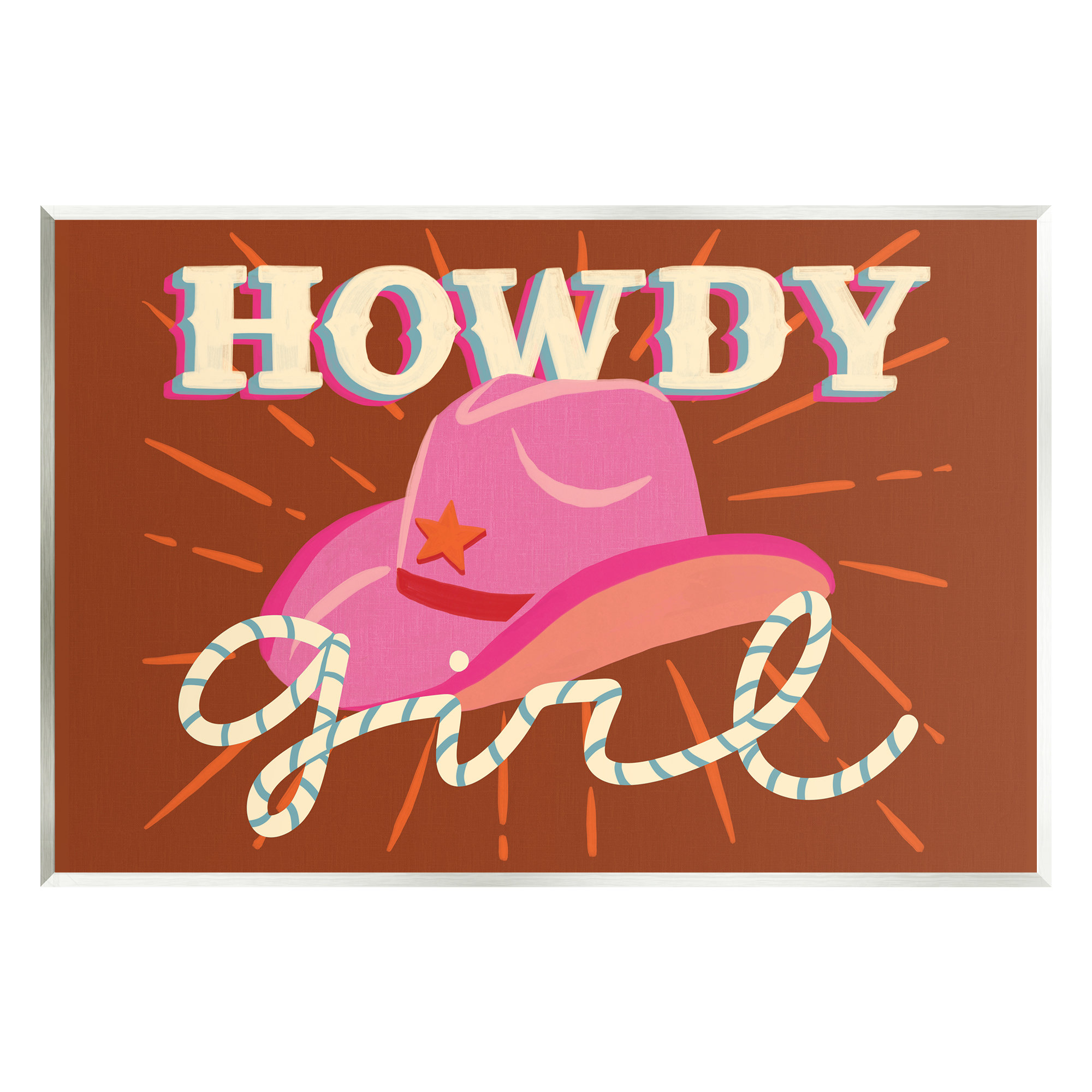 Stupell Industries Howdy Girl Cowboy Hat Phrase by Deborah Curiel ...