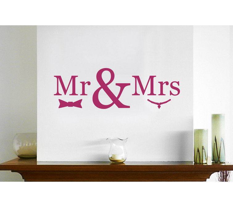 East Urban Home Mr Mrs Wall Sticker | Wayfair.co.uk