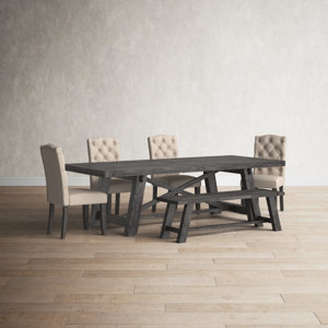Birch Lane™ Bianca 6 - Piece Extendable Acacia Trestle Dining Set ...