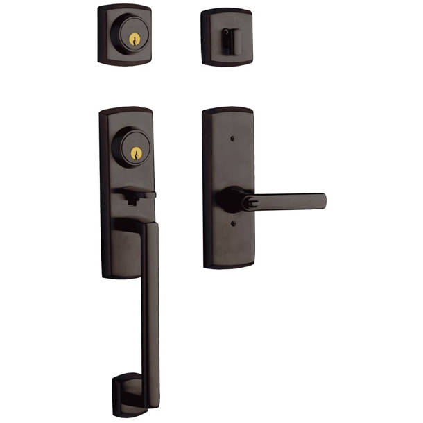Baldwin Soho Handleset with Double Cylinder Deadbolt and Door Lever and ...
