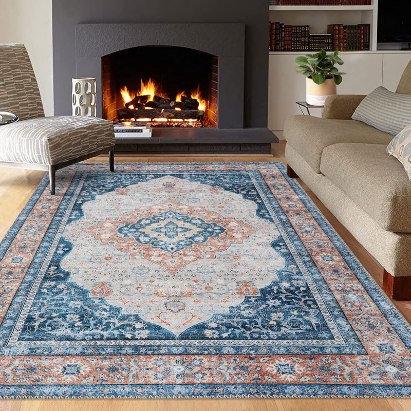 Bungalow Rose Bohemian Area Rugs Machine Washable Rug Large Rugs for ...