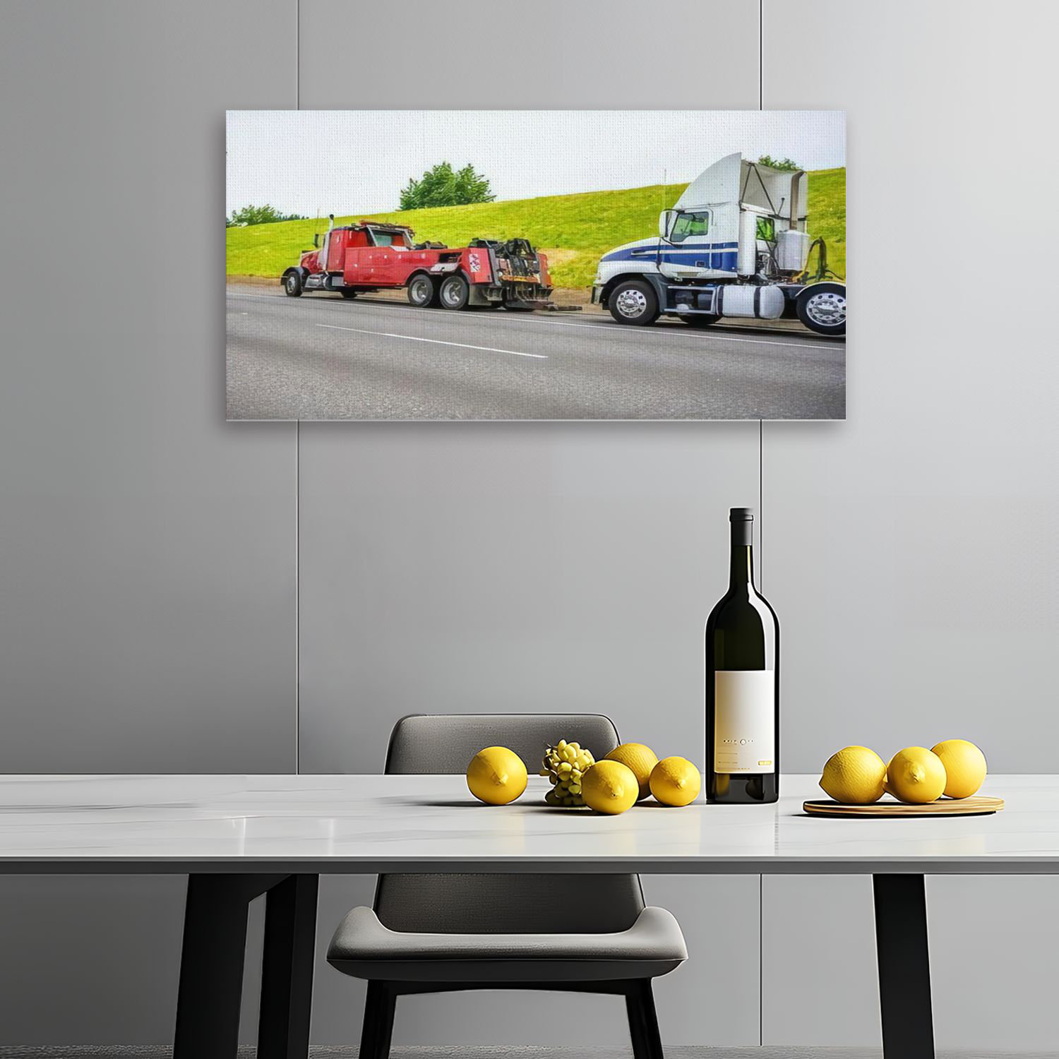Latitude Run® Canvas Wall Art Powerful heavy duty big rig mobile tow ...