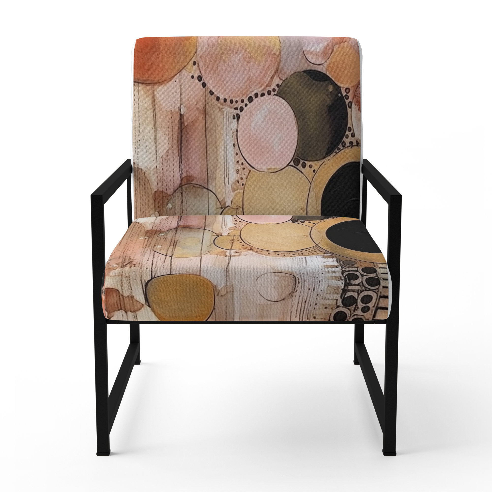 East Urban Home Crista - Upholstered Abstract Geometric Accent Arm ...