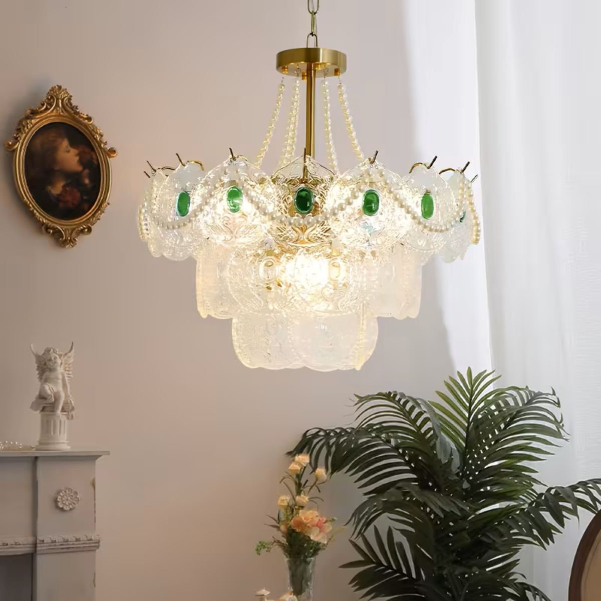Everly Quinn The 24-Inch Golden Wrought Iron Chandelier, 8 E14 Sockets ...