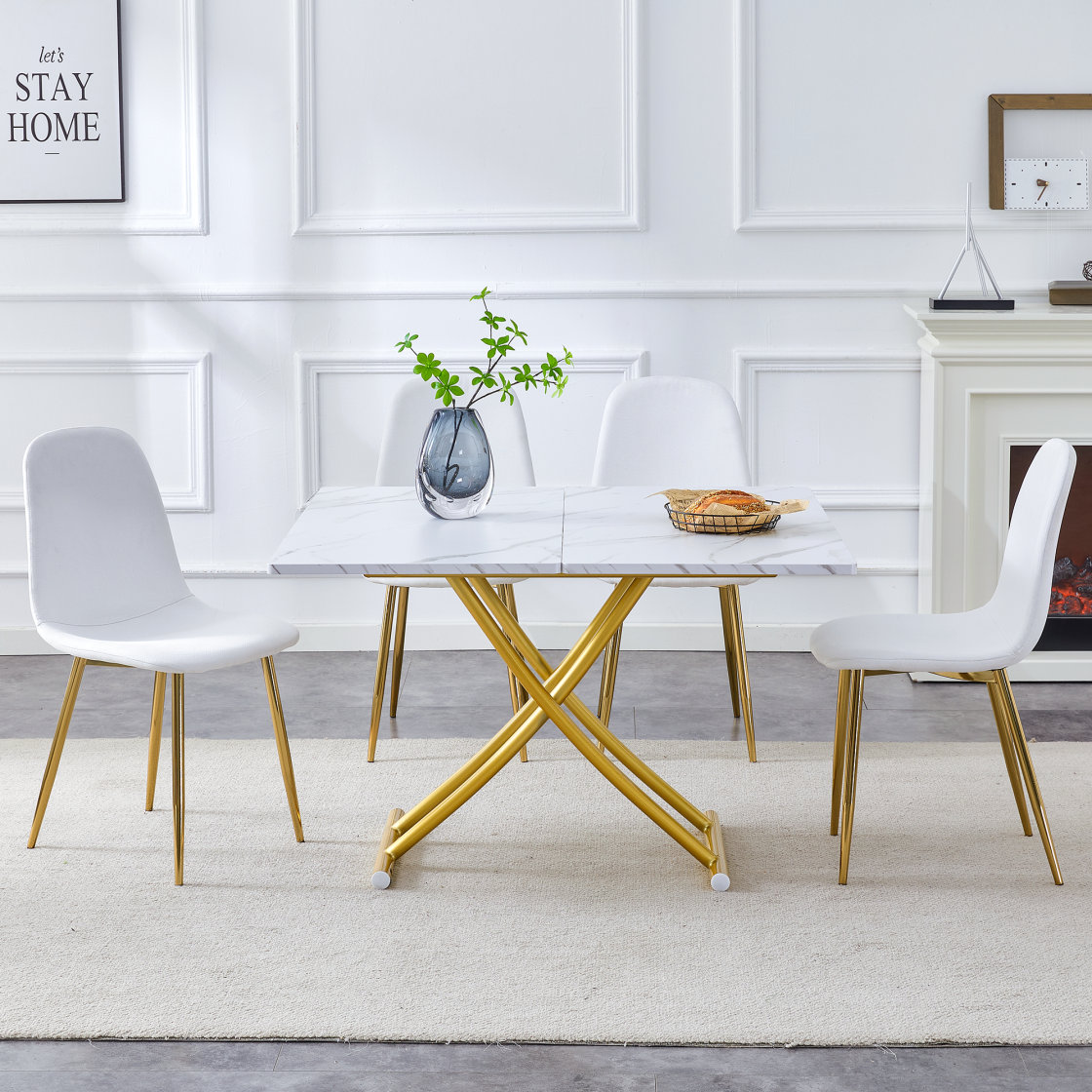 Red Barrel Studio® Table And Chair Set. Modern Multifunctional Lifting ...