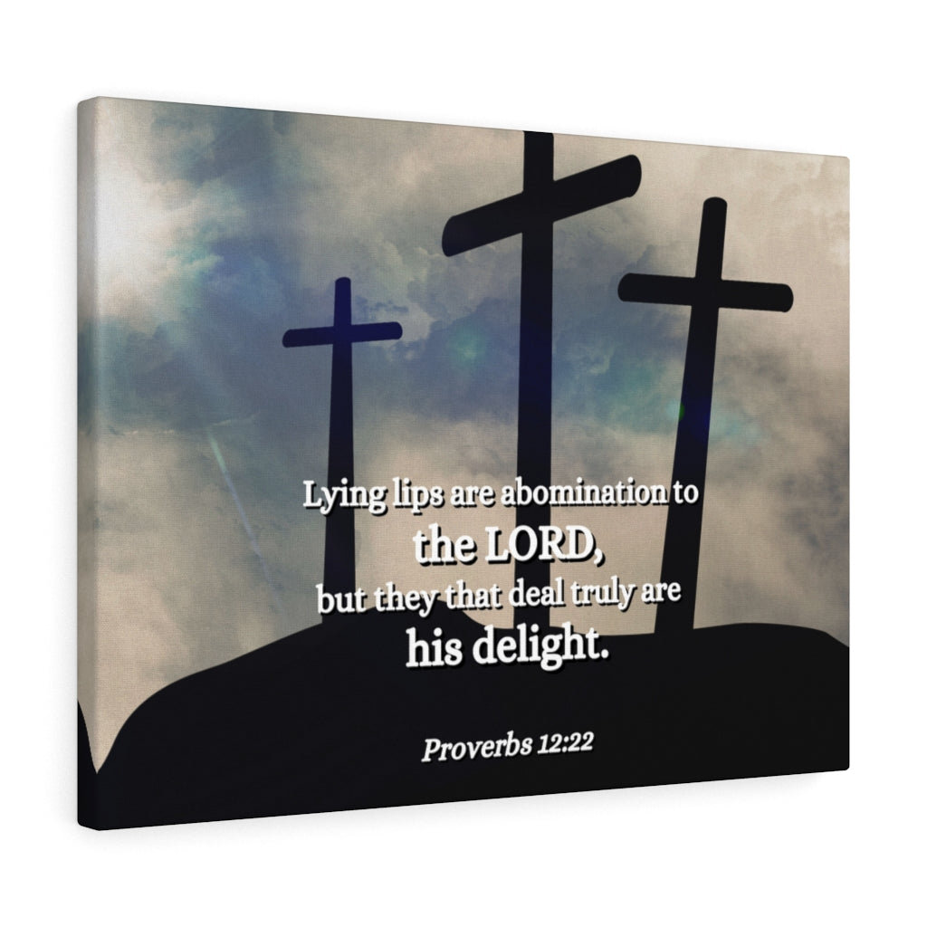 Blue Elephant Lying Lips Proverbs 12:22 - Wrapped Canvas Typography ...