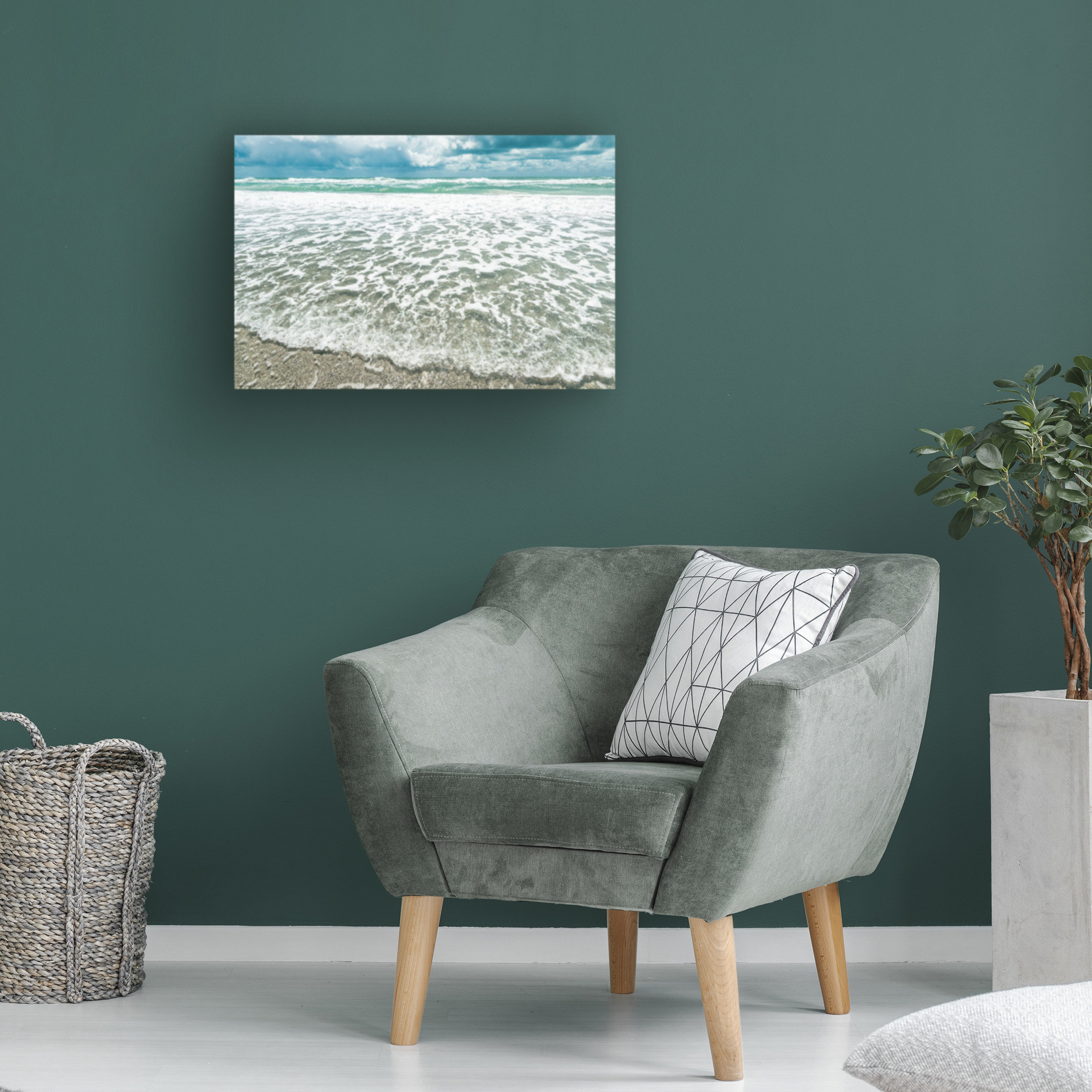 Highland Dunes Wrapped Canvas Wall Art - Mary Lou Johnson 'Coastal Wave ...
