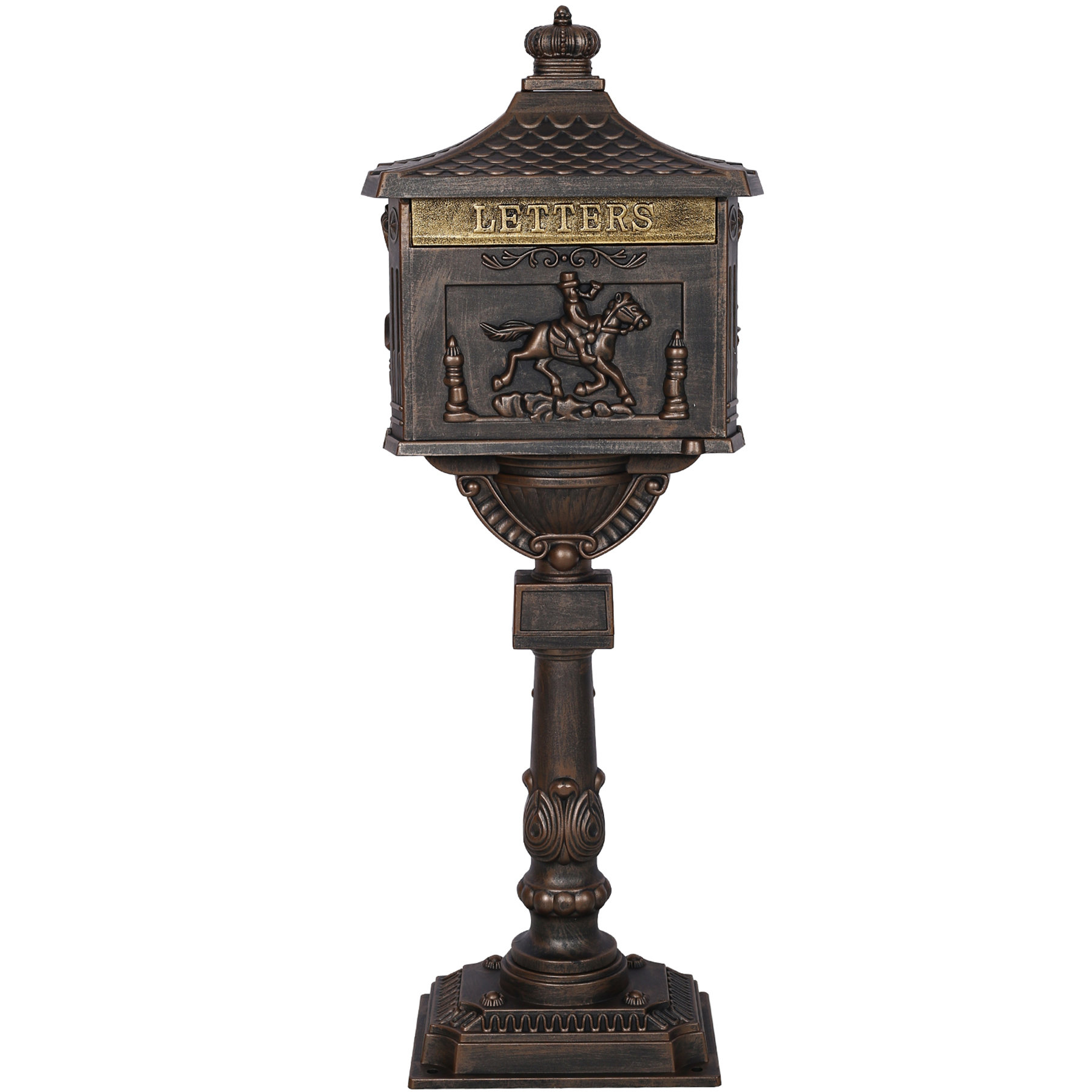 XINYUEHE Cast Aluminum Mail Box,Postal Box , Mailbox Colour Bronze ...