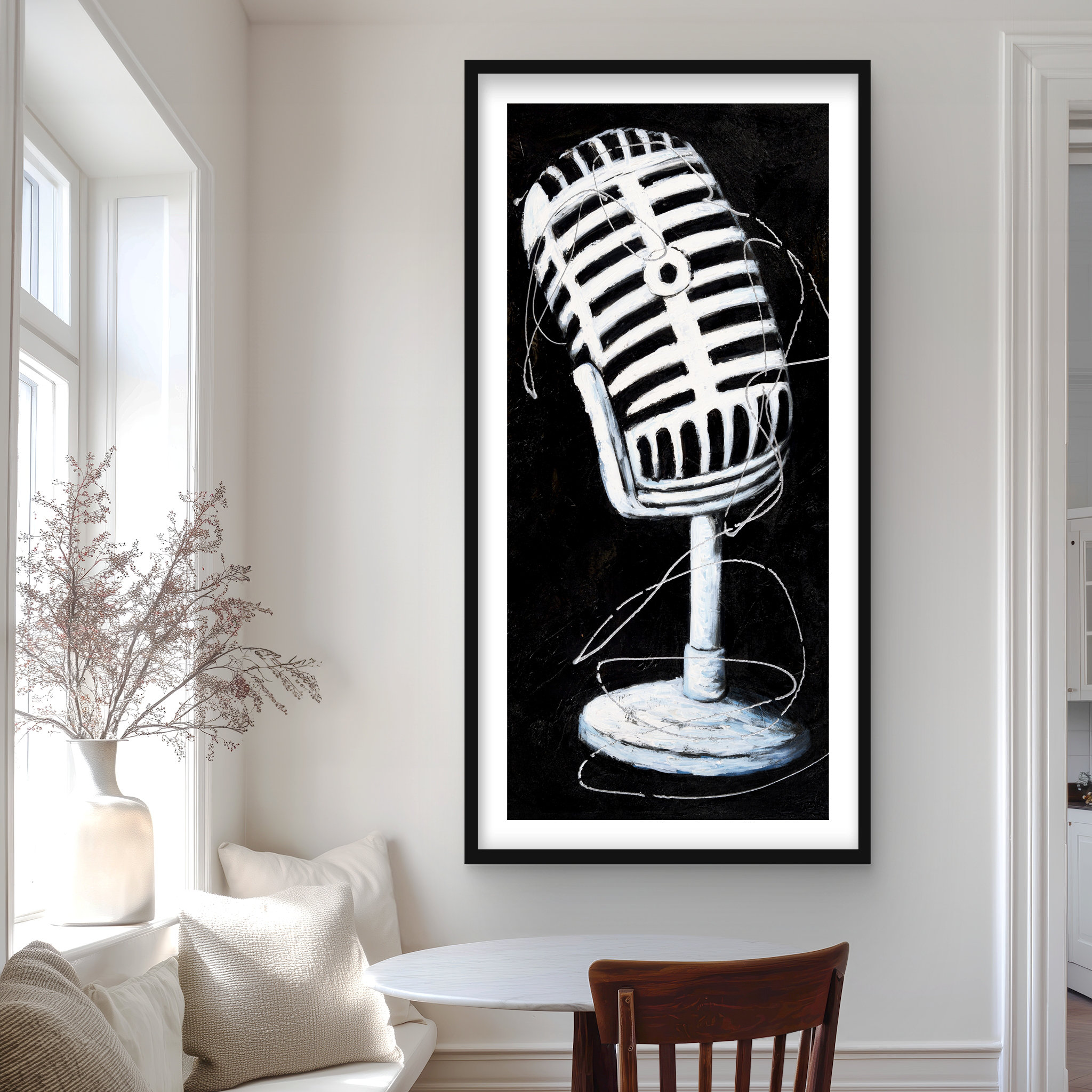 Lark Manor™ Microphone - Contemporary Framed Matted Print | Home Decor ...