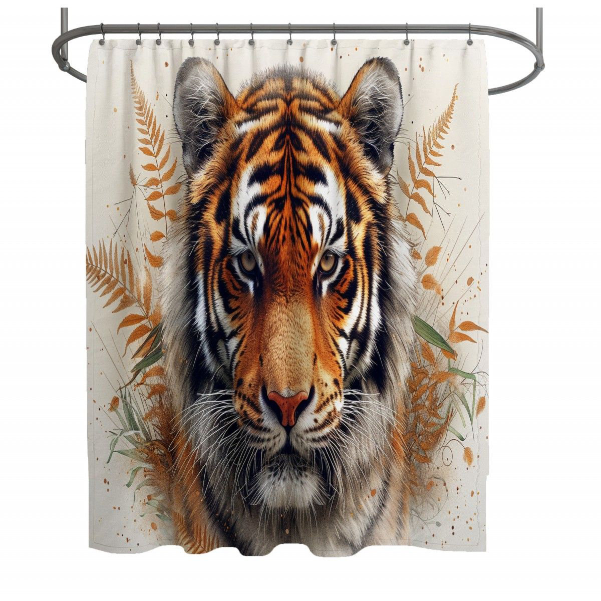VisionDecor Tiger Shower Curtain - Animal Bathroom Decor | Wayfair