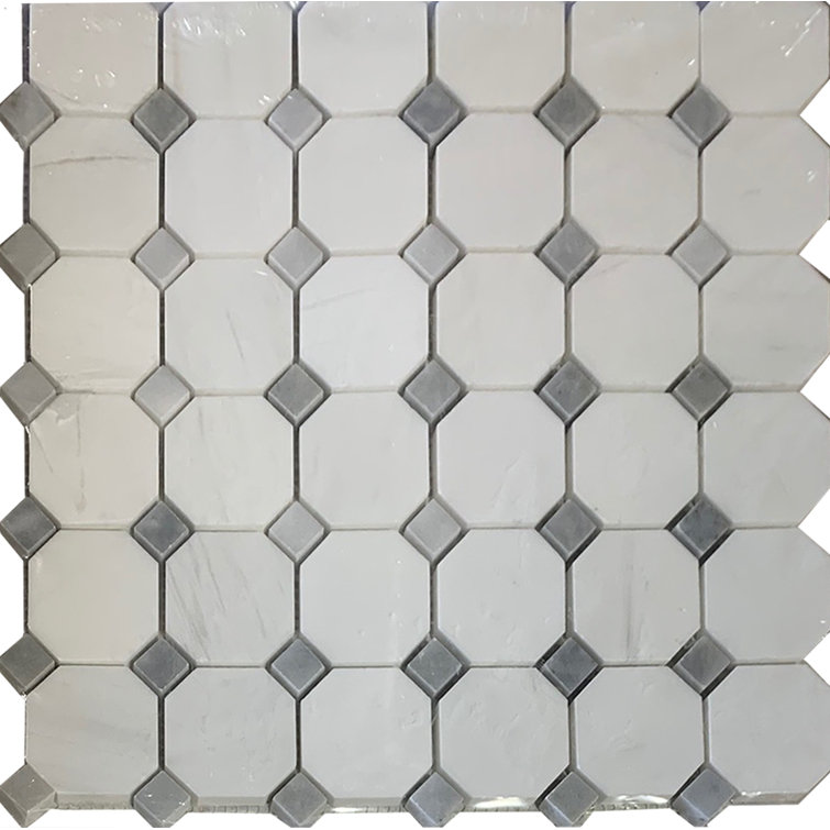 Stone & Tile Shoppe, Inc. Marble Octagon and Dot Mosaic Wall & Floor ...