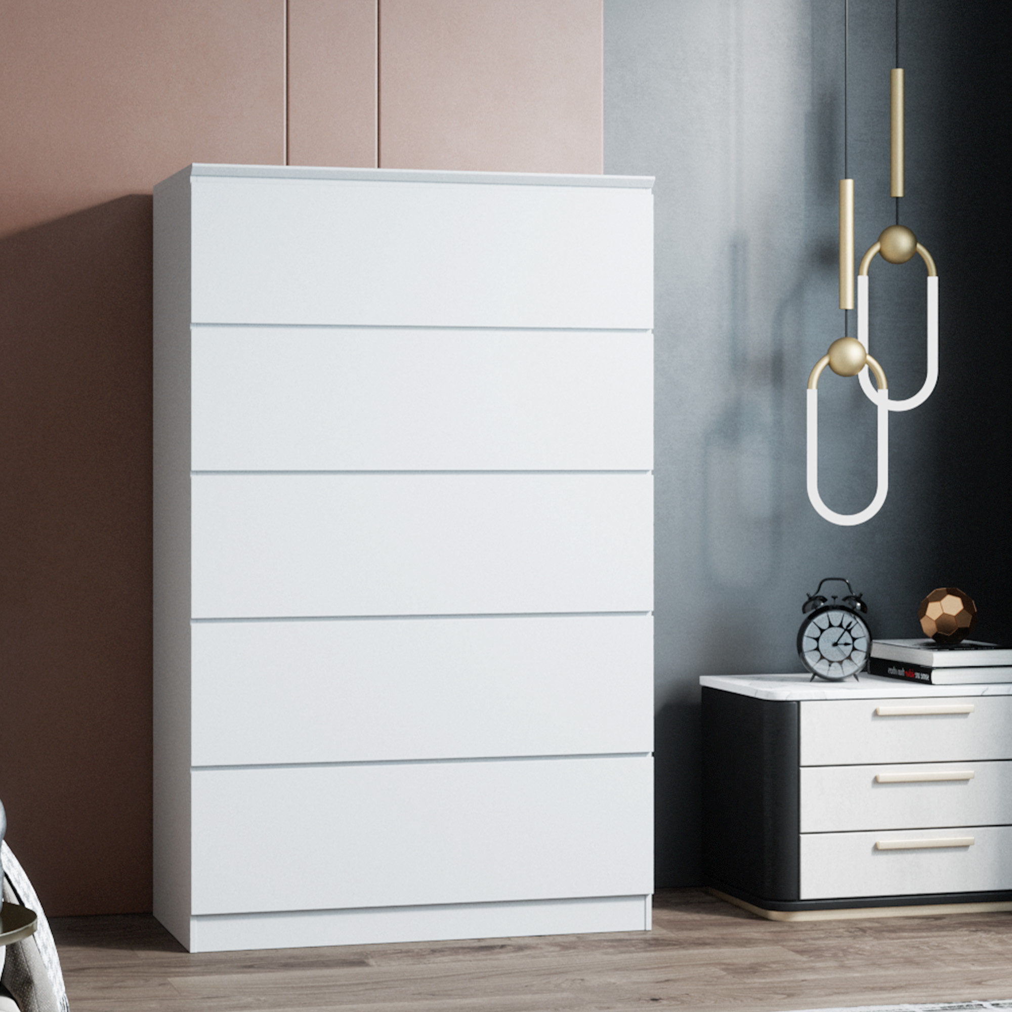 Latitude Run® Five-drawer Super Jumbo Chest In Black | Wayfair