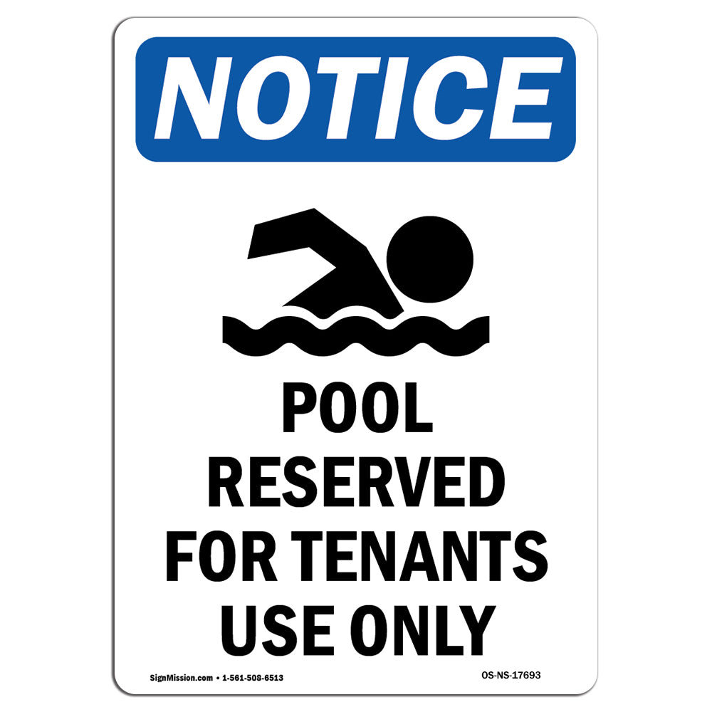 SignMission Pool Reserved for Tenants Sign with Symbol | Wayfair