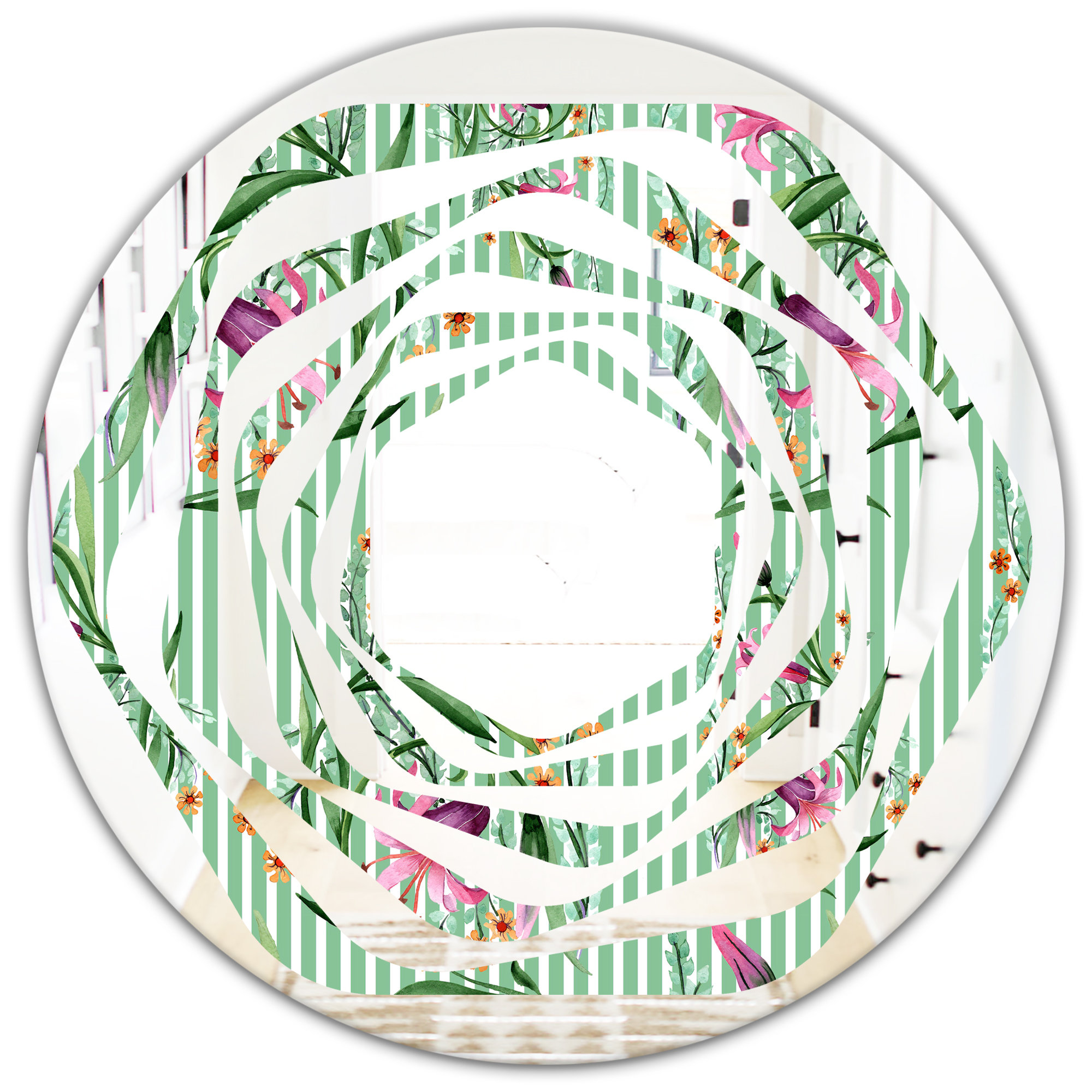 East Urban Home Whirl Floral Botanical IX Cottage Americana Frameless ...