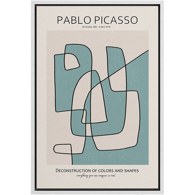 SIGNLEADER Line Art Abstract Shapes Illustrations Framed On Canvas by ...