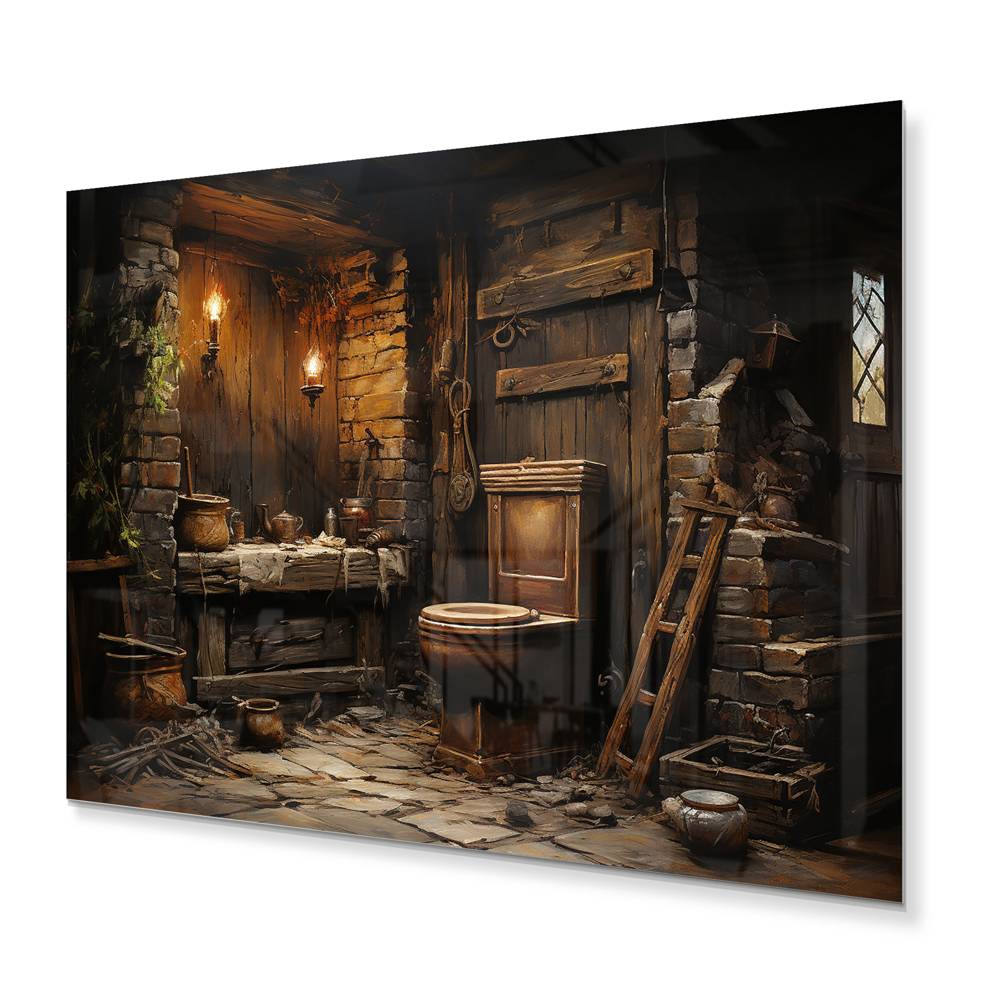 Winston Porter Bathroom Toilet Rustic Comfort - Bath & Laundry Metal ...