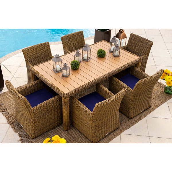 AKOYA Outdoor Essentials Malmo 6 - Person Round Outdoor Dining Set ...