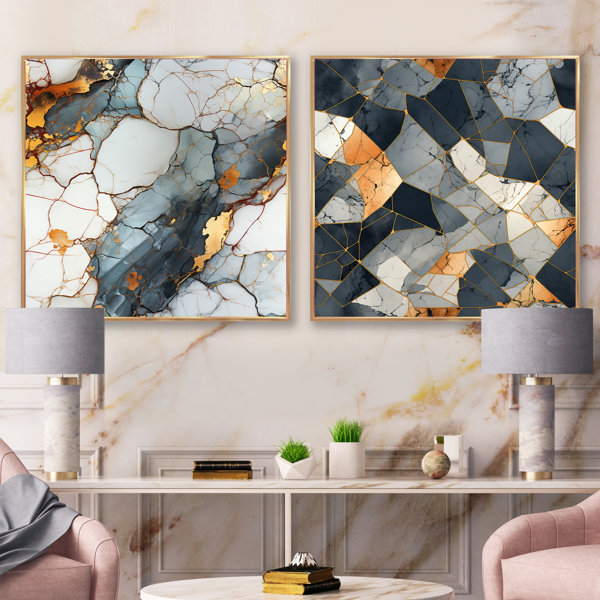 Mercer41 Grey Industrial Chic Marble Escape - Abstract Square Collage ...