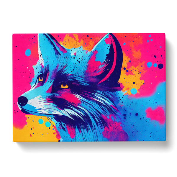 Alpen Home Fox Paint Splatter Vol.5 Abstract - Wrapped Canvas Painting ...