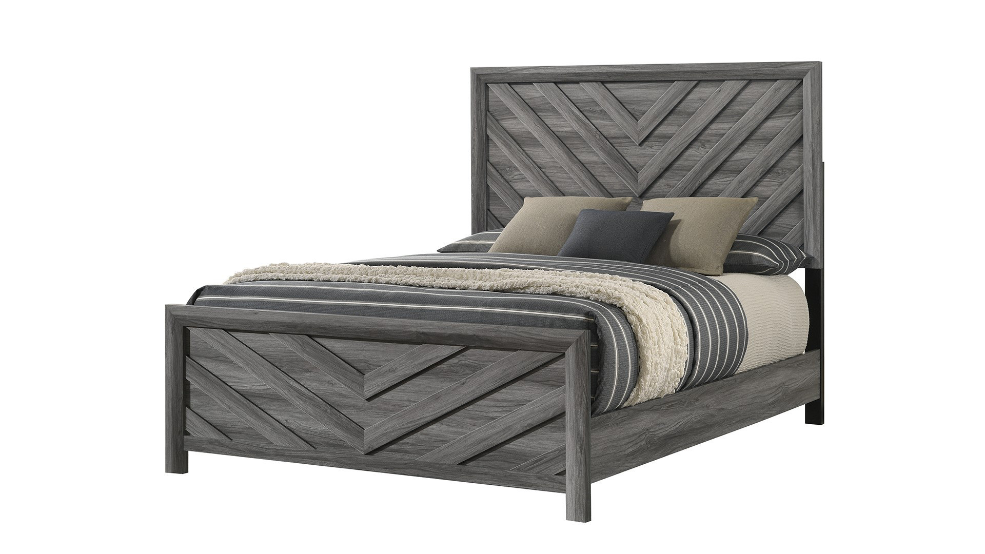 George Oliver Denver Modern Style Full Bed Made With Wood In Gray(CA ...