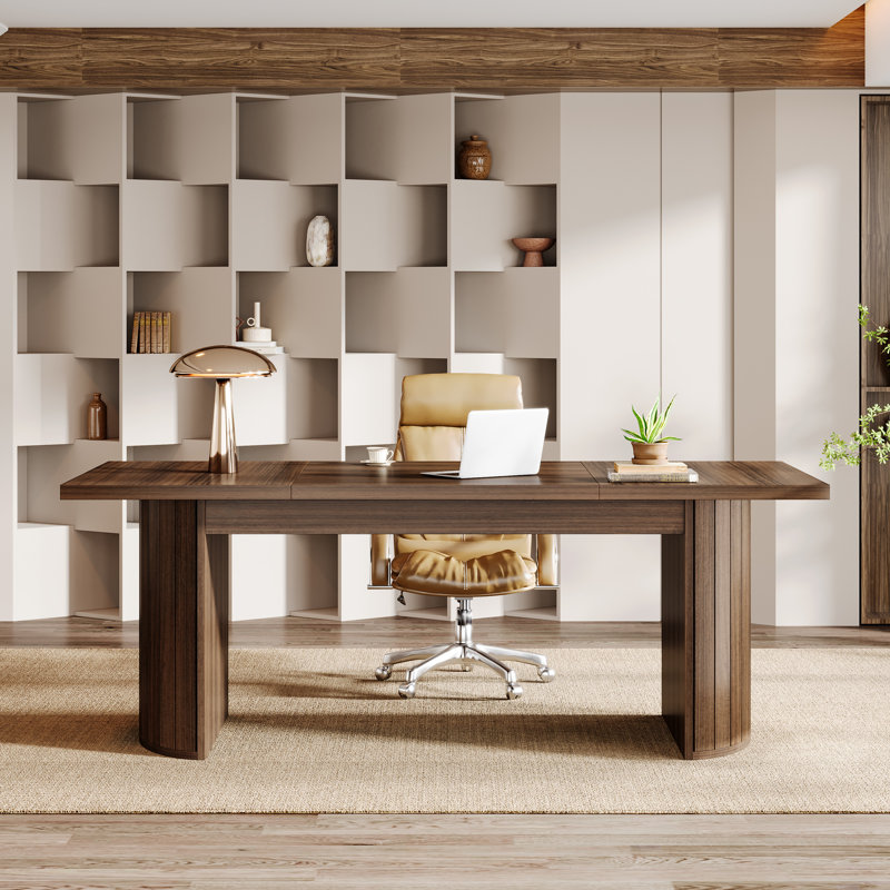 Millwood Pines 78.74" Extra Long Executive Desk, Farmhouse Computer ...