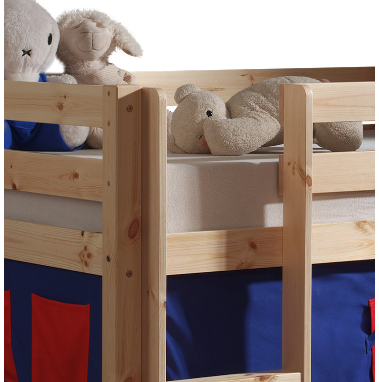 Vipack Escalera European Single Mid Sleeper Bed with Curtain | Wayfair ...