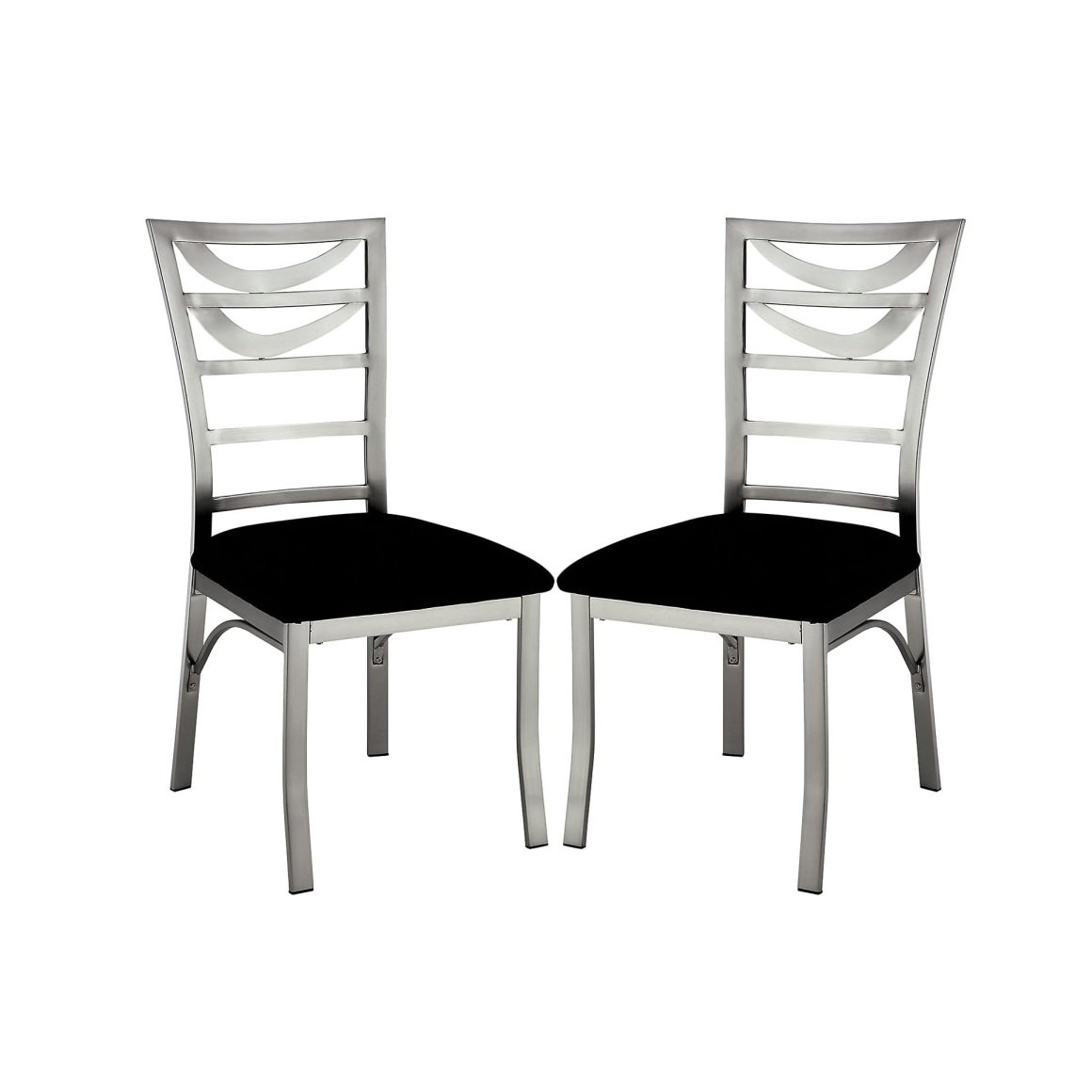 Hokku Designs Contemporary Metal 2Pc Dining Chairs Microfiber Seat ...