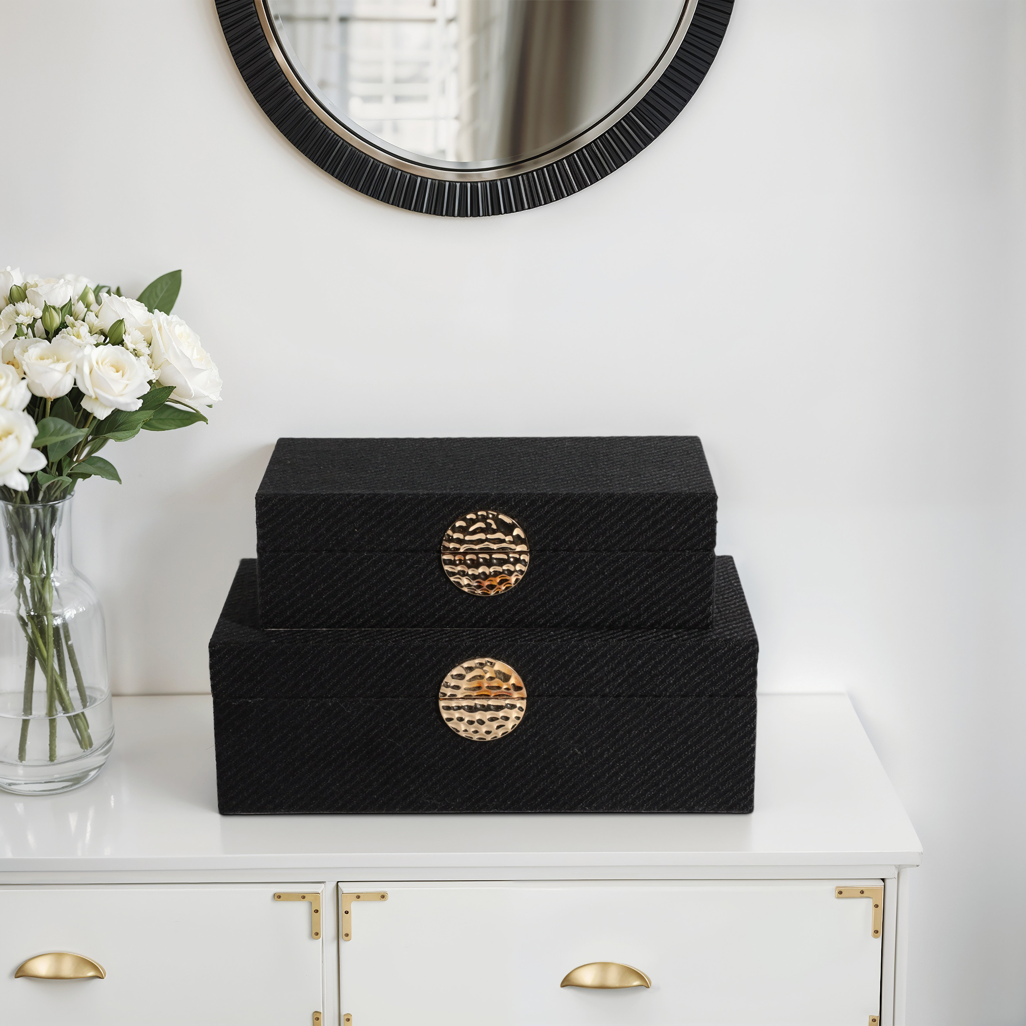 Etta Avenue™ Modern Glam Decorative Storage Boxes - 12" x 6" x 4 ...