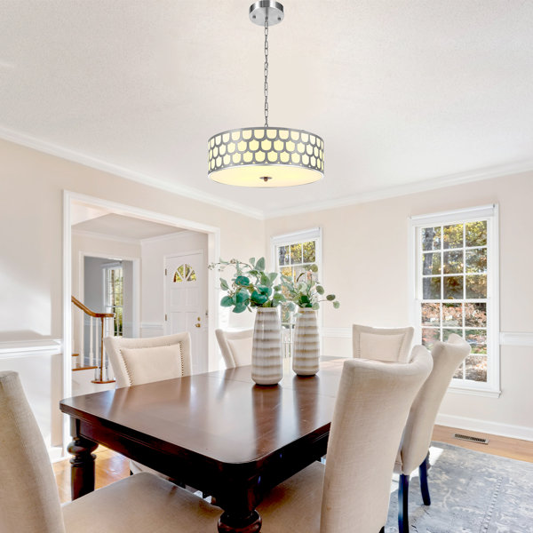 Ebern Designs Davalyn 3 - Light Drum Pendant & Reviews | Wayfair