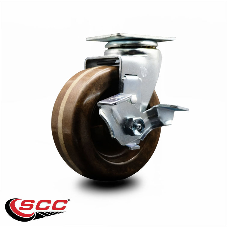 Service Caster 5 Inch High Temp Phenolic Swivel Caster with Bronze ...